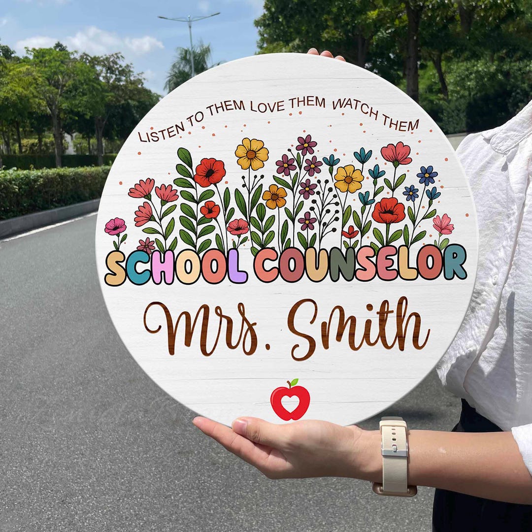 Personalized School Counselor Office Sign, Custom School Counselor Name ...