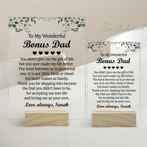 Personalized Father's Day Gift for Bonus Dad, Sentimental Gift for ...