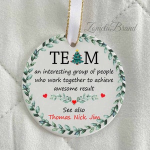 Personalized Best Team Ever Ornament, Christmas Gift for the Best Team ...