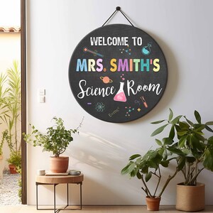 Science Teacher Name Door Sign, Science Classroom Decor, Personalized ...
