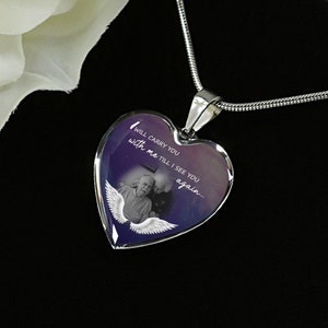 Personalized Photo Memorial Necklace Memorial Heart Necklace - Etsy
