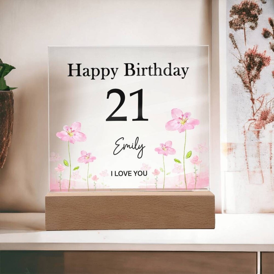 Personalized Birthday Plaque Keepsake, Personalized Acrylic Plaque ...