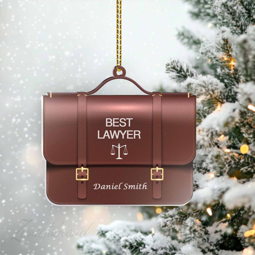 Personalized Lawyer Bag Christmas Ornament, Judge Ornament Gift, Custom ...