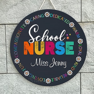 School Nurse Personalized Door Sign, School Nurse Gift, School Nurse ...
