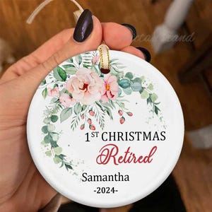 First Christmas Retired Ornament, Happy Retirement Ornament for Friend ...