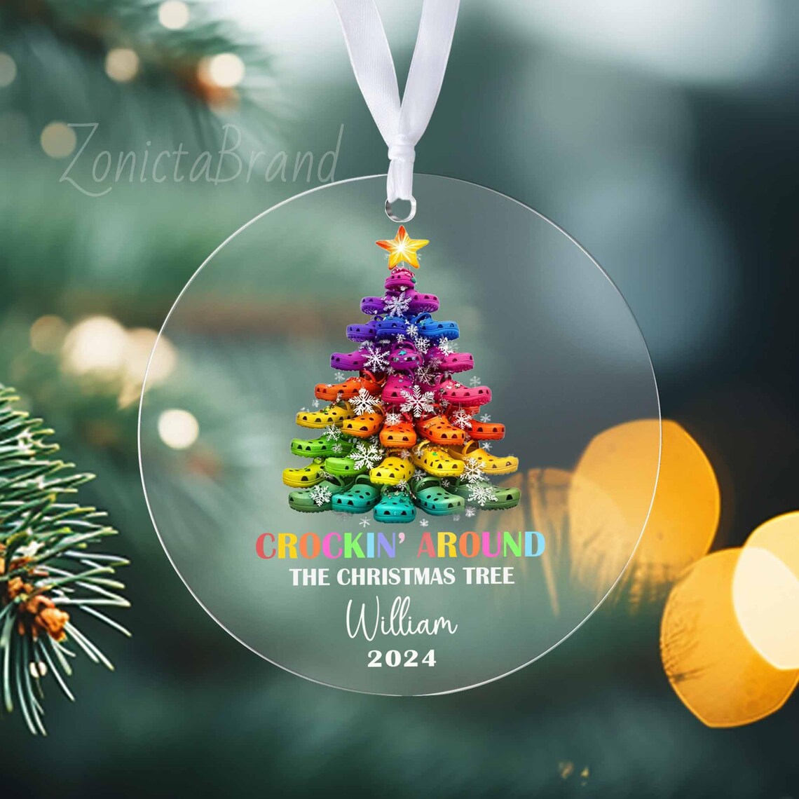 Crocin' Around the Christmas Tree Ornament, Personalized Crocs Lover ...