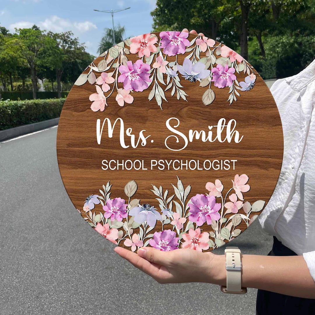 Personalized School Psychologist Door Hanger, School Psychologist Door ...