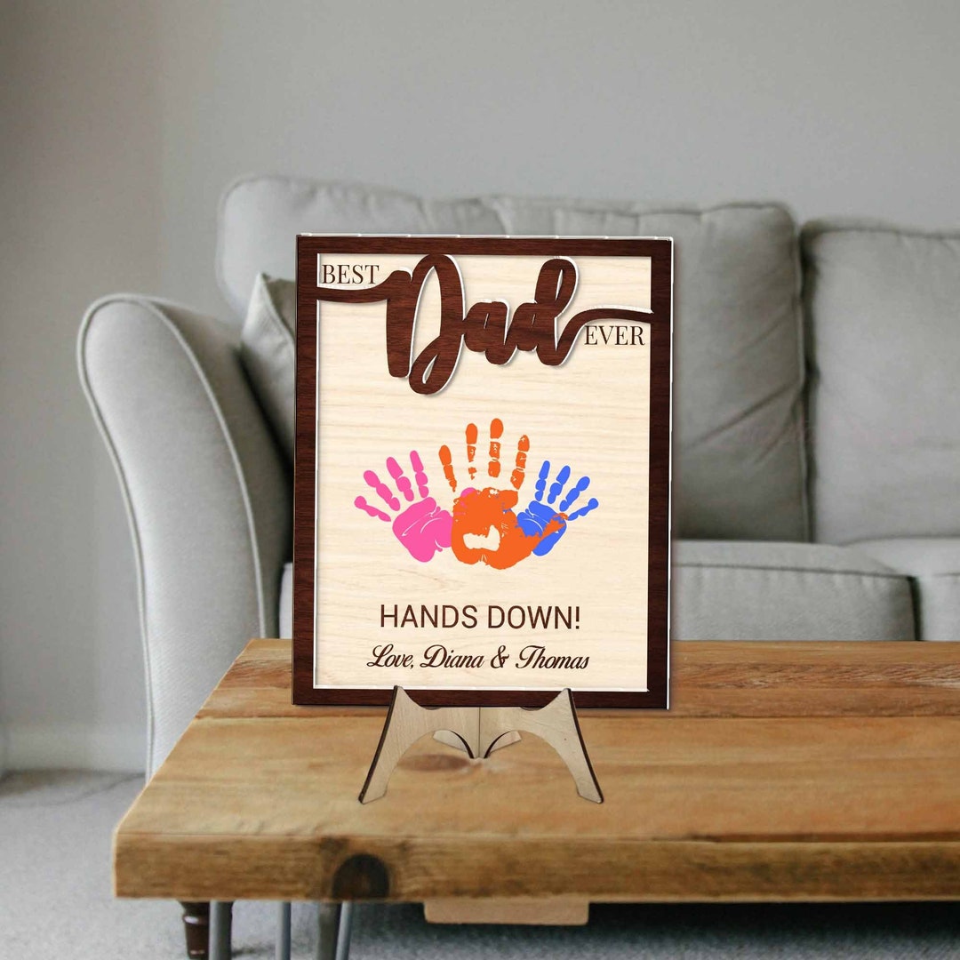 Personalized DIY Handprint Sign for Dad, Special Father's Day Gift ...