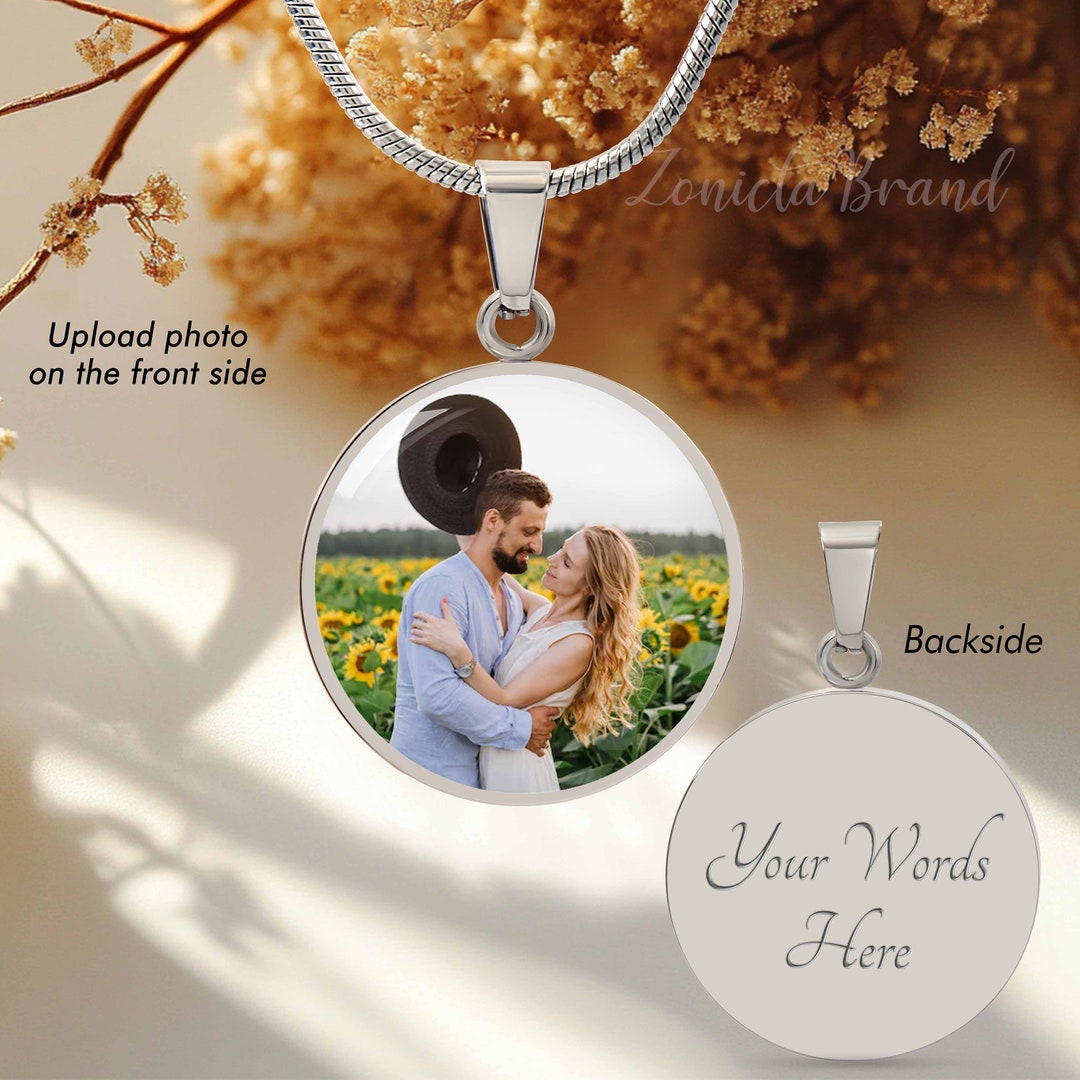 Personalized Picture Necklace, Custom Photo Pendant Necklace, Photo ...