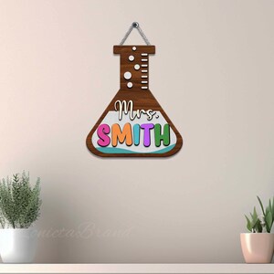 Custom 3D Science Teacher Name Sign, Personalized Science Classroom ...