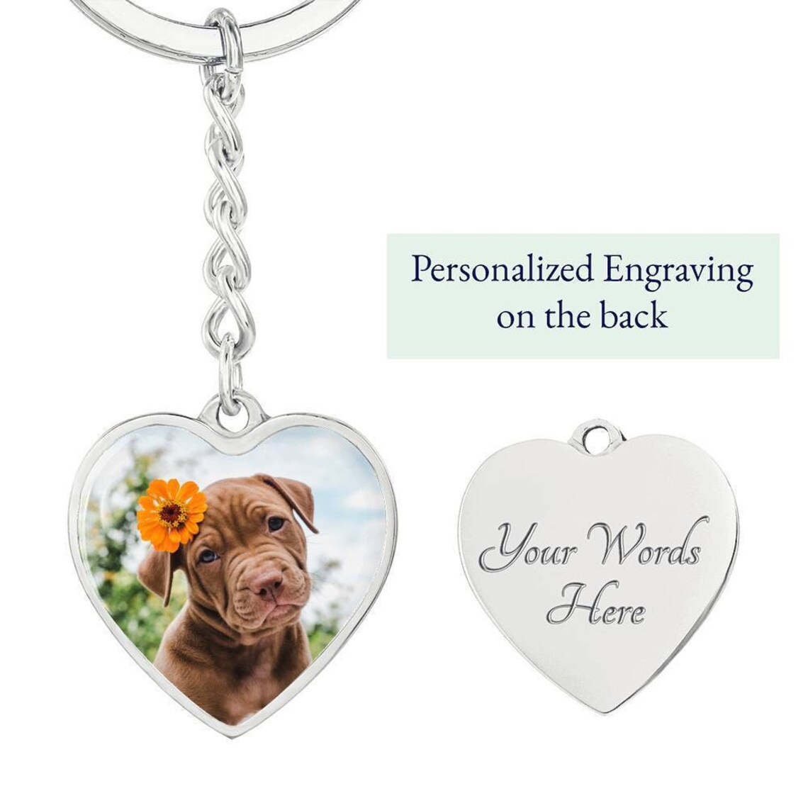 Dog Memorial Keychain Unique Photo Keychain With Pet Memorial | Etsy