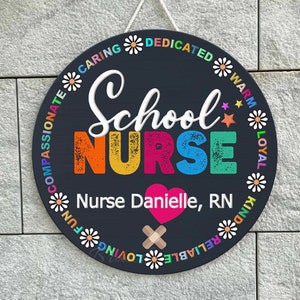 School Nurse Personalized Door Sign, School Nurse Gift, School Nurse ...