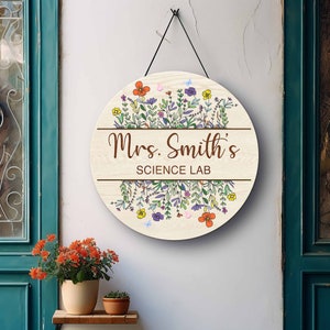 Science Teacher Name Door Sign, Custom Science Lab Decor for Teacher ...