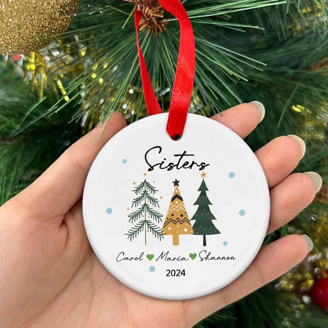 Personalized Sisters Ornament, Big Sister Little Sister Announcement ...