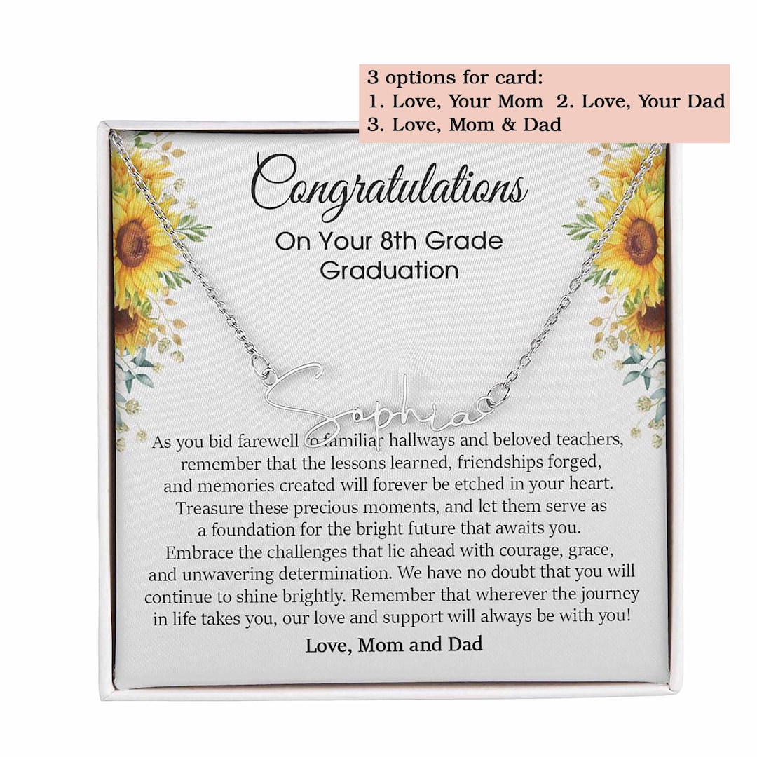 Congrats 8th Grade Graduation Gift for Daughter, Personalized Name ...
