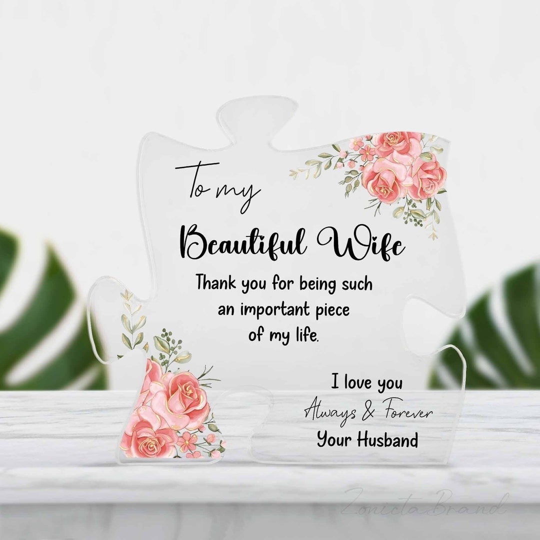 Personalized Wife Piece Plaque Gift, to My Wife Acrylic Plaque, Couple ...