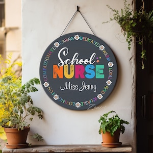 School Nurse Personalized Door Sign, School Nurse Gift, School Nurse ...