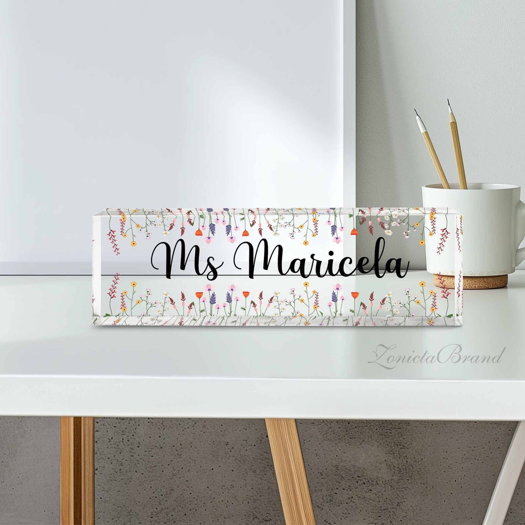 Personalized Acrylic Desk Plaque for Teacher, Teacher Room Decor ...