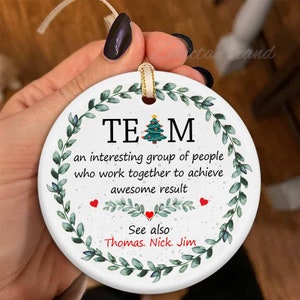 Personalized Best Team Ever Ornament, Christmas Gift for the Best Team ...