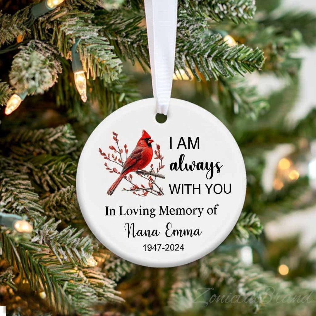 Personalized Memorial Cardinal Ornament, Christmas Cardinal in Loving ...