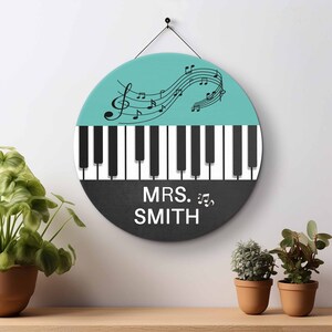 Custom Music Teacher Door Sign, Personalized Music Teacher Door Hanger ...