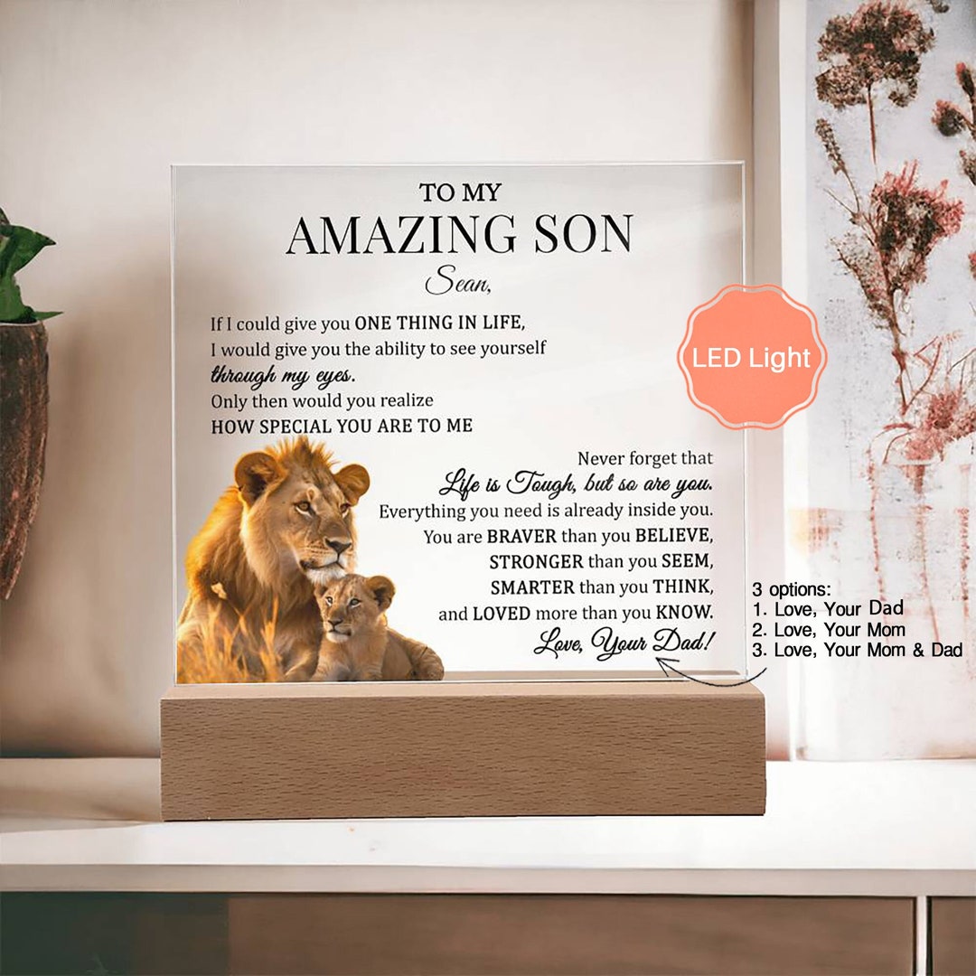 To My Amazing Son Acrylic Plaque Gift From Dad/mom, Special Gift for ...