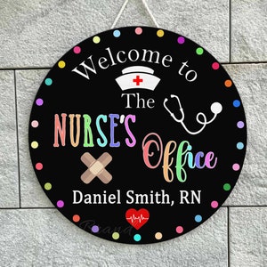 Personalized Nurse Office Door Hanger, Custom Door Sign for Nurse ...