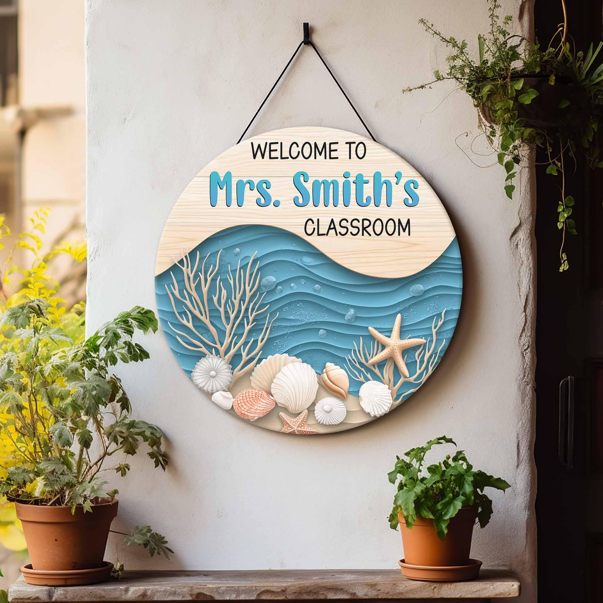 Personalized Ocean Theme Sign for Classroom Decor, Ocean Coastal ...