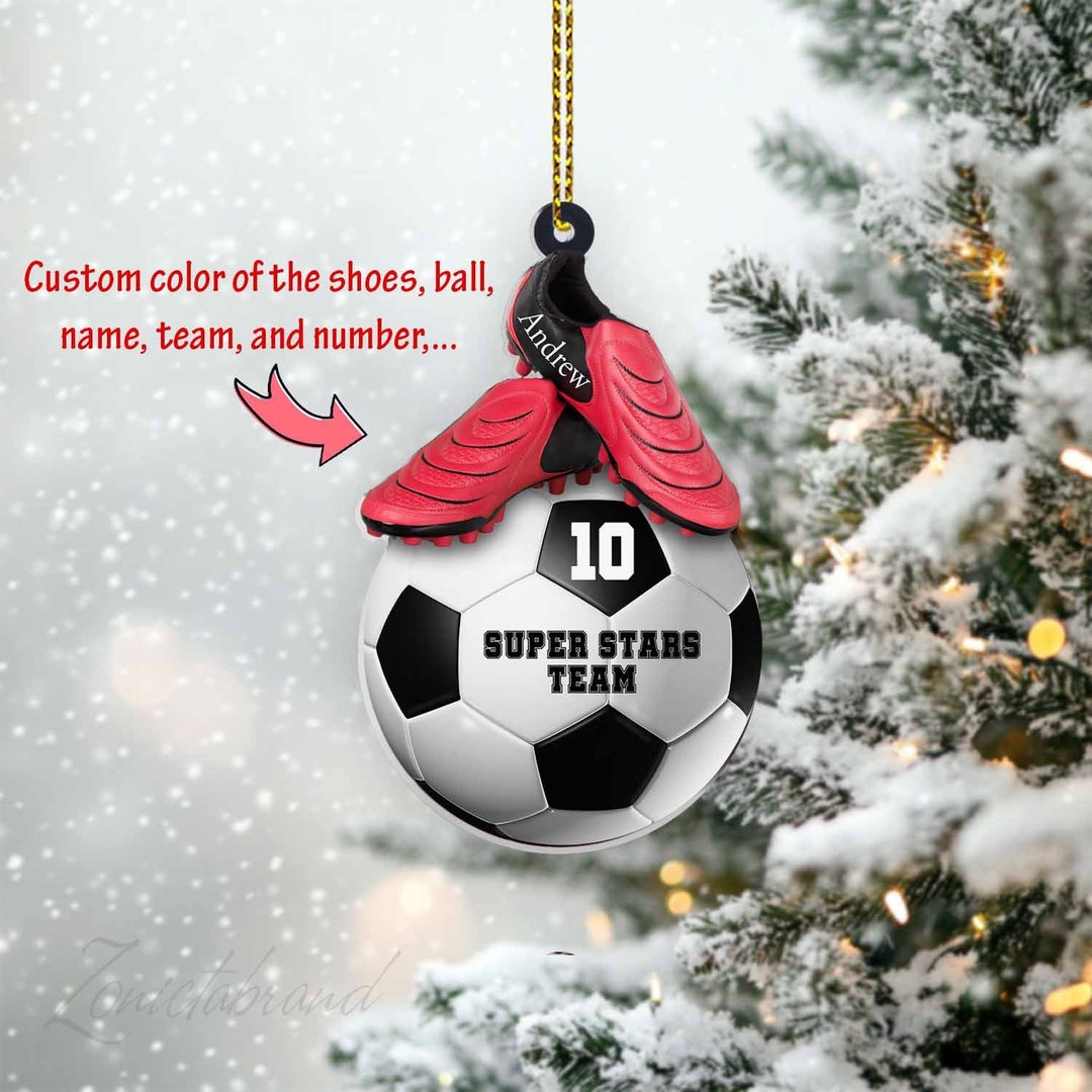 Personalized Soccer 2024 Christmas Ornament, Soccer Players Ornament ...