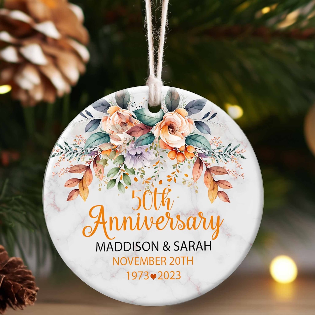 Personalized 50th Anniversary Ornament, Wedding Anniversary Gift for ...