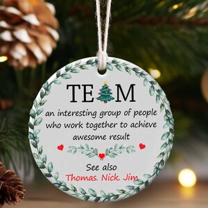 Personalized Best Team Ever Ornament, Christmas Gift for the Best Team ...