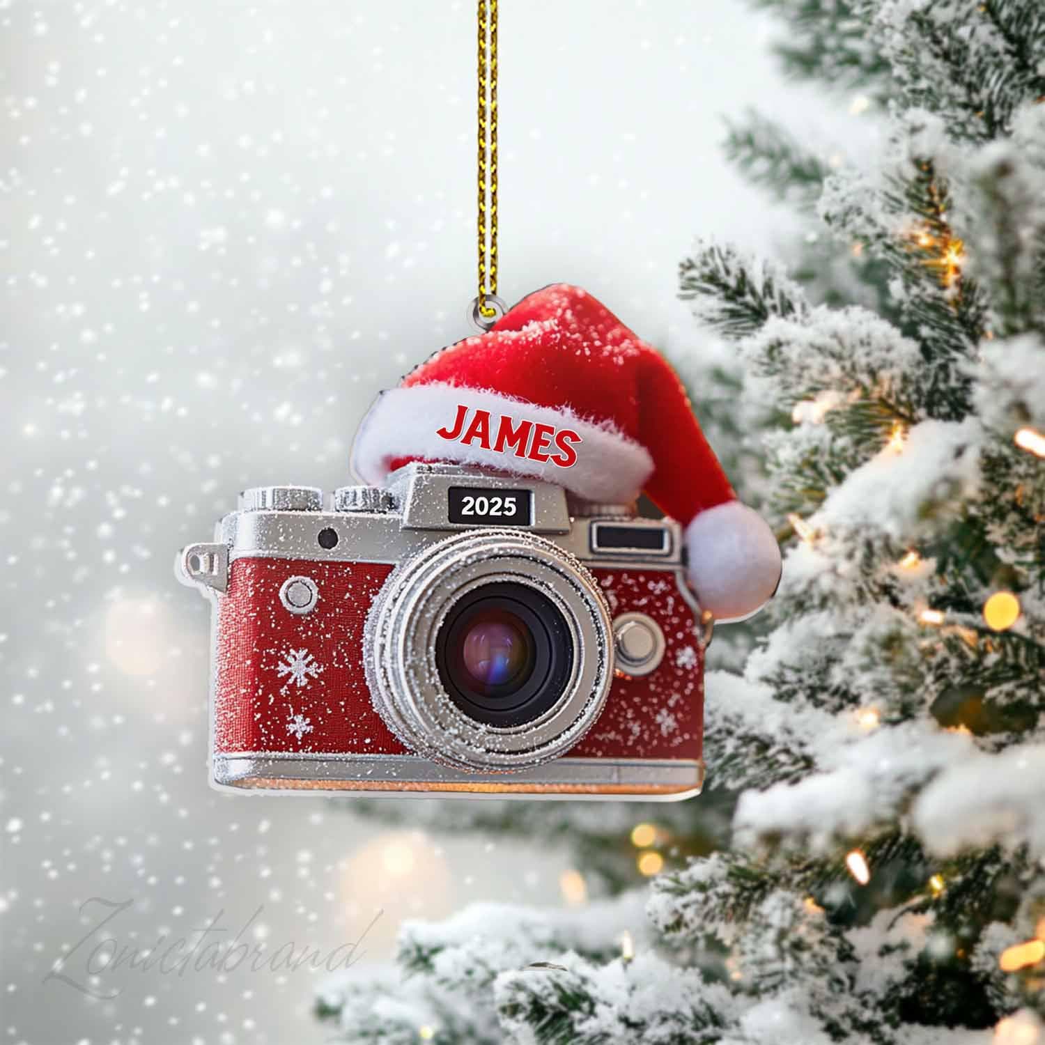 Personalized Camera Christmas Acrylic Ornament 2D Flat, Photographer ...