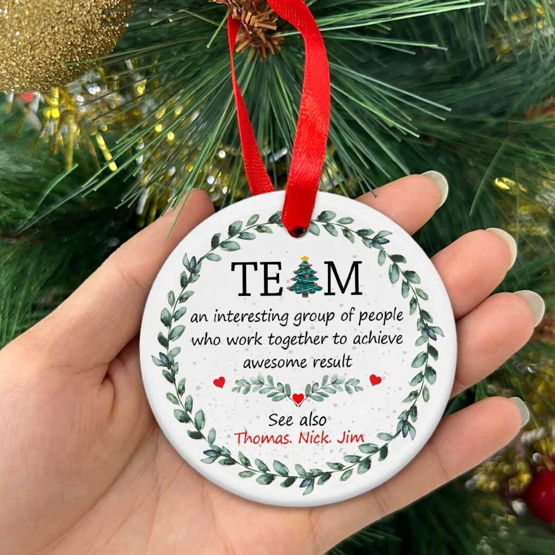 Personalized Best Team Ever Ornament, Christmas Gift for the Best Team ...