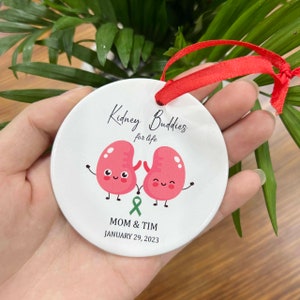 Kidney Ornament, Kidney Transplant Christmas Ornament, Kidneyversary ...