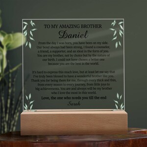 Personalized Plaque for Brother, Sentimental Gift for Brother From ...