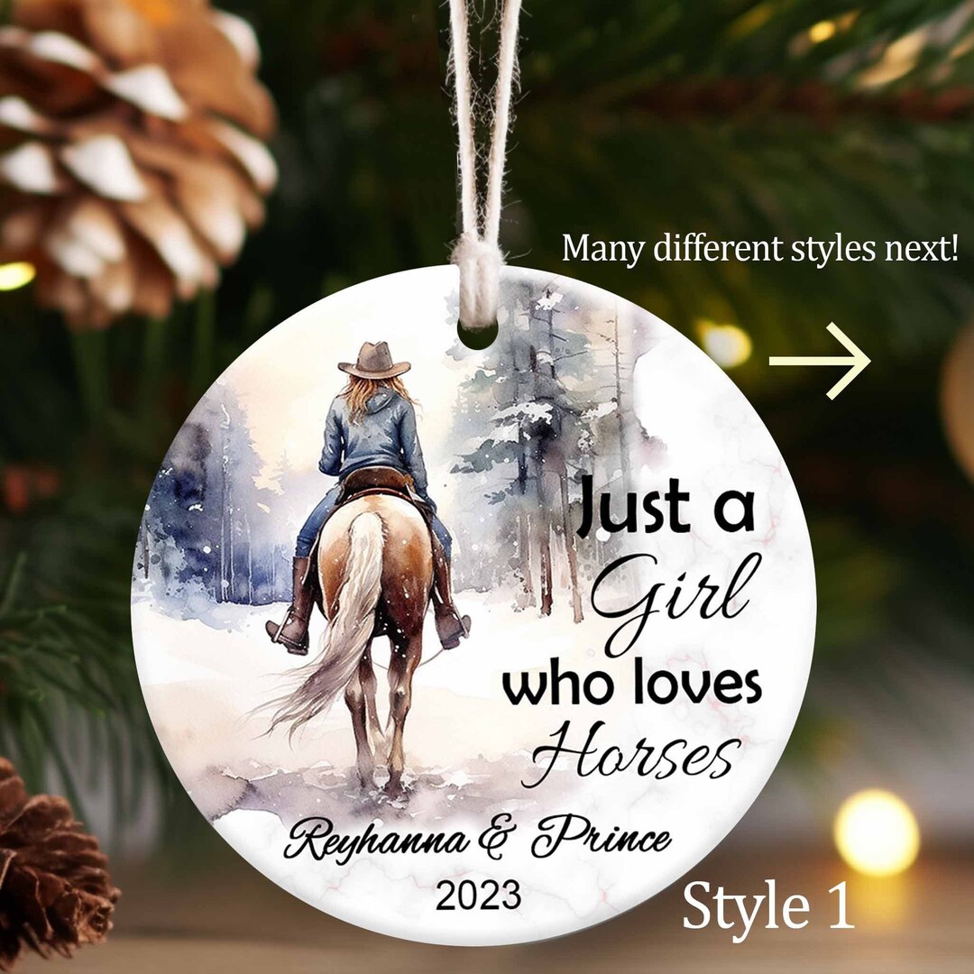 Horse Ornament Personalized, Girl Horse Christmas Ornament Gift, Riding ...