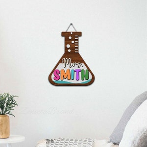 Custom 3D Science Teacher Name Sign, Personalized Science Classroom ...