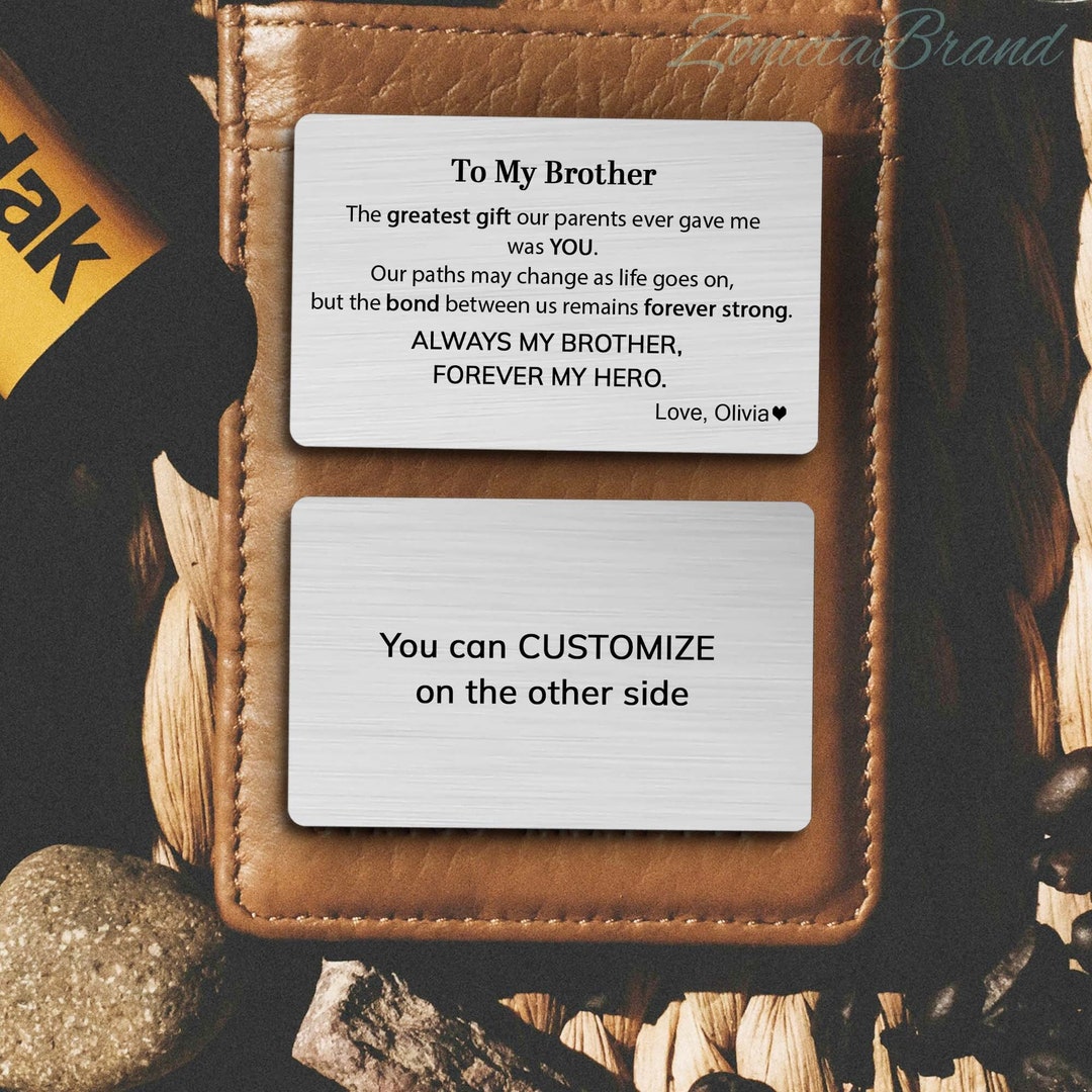 Brother Wallet Insert Card From Sister, Brother Wedding Gift From Bride ...