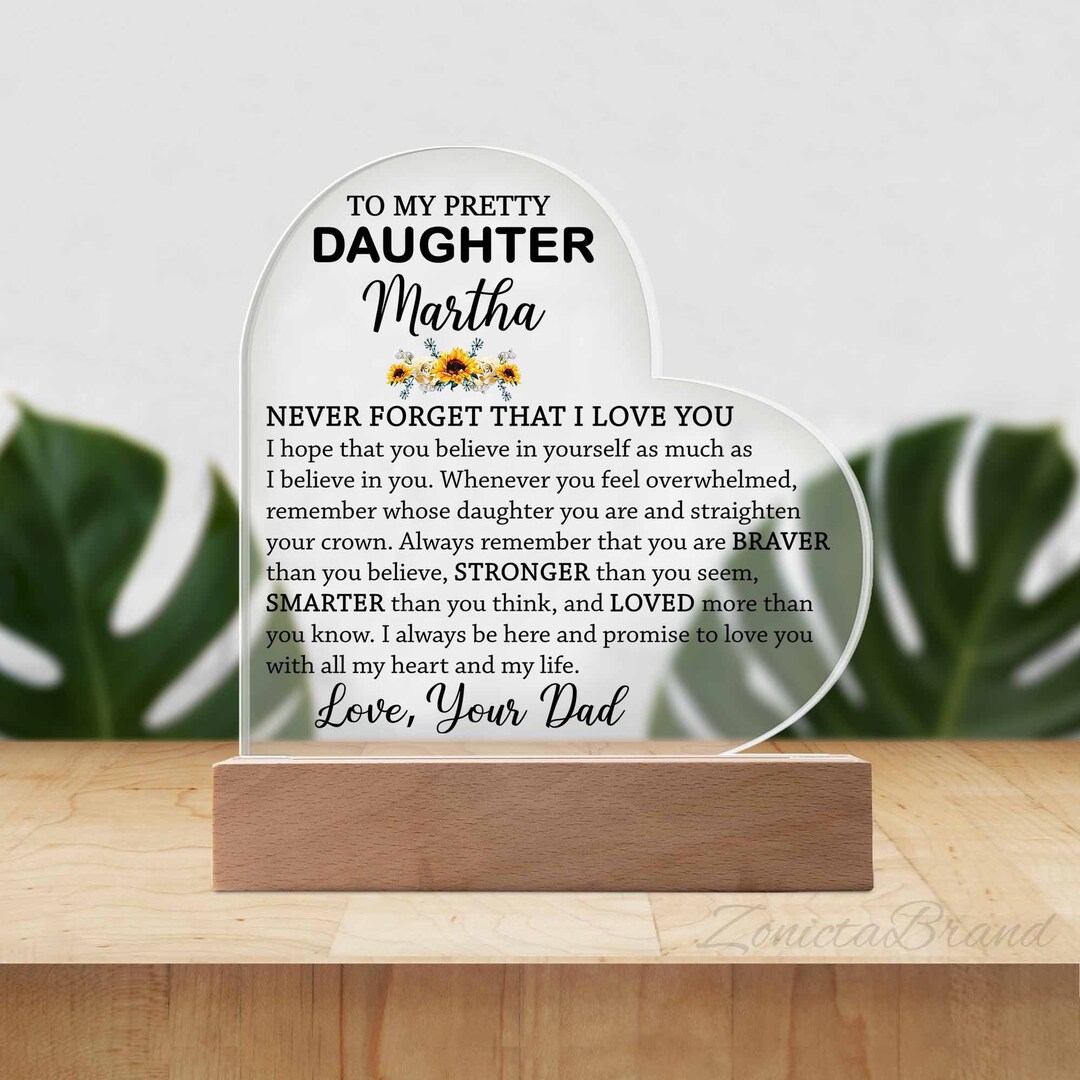 Personalized Plaque for Daughter, Sentimental Gift From Dad, Birthday ...