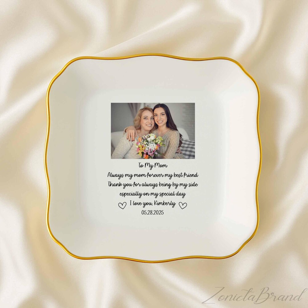Personalized Mom Photo Ring Dish, Mother of the Bride Gift, Mom Jewelry ...