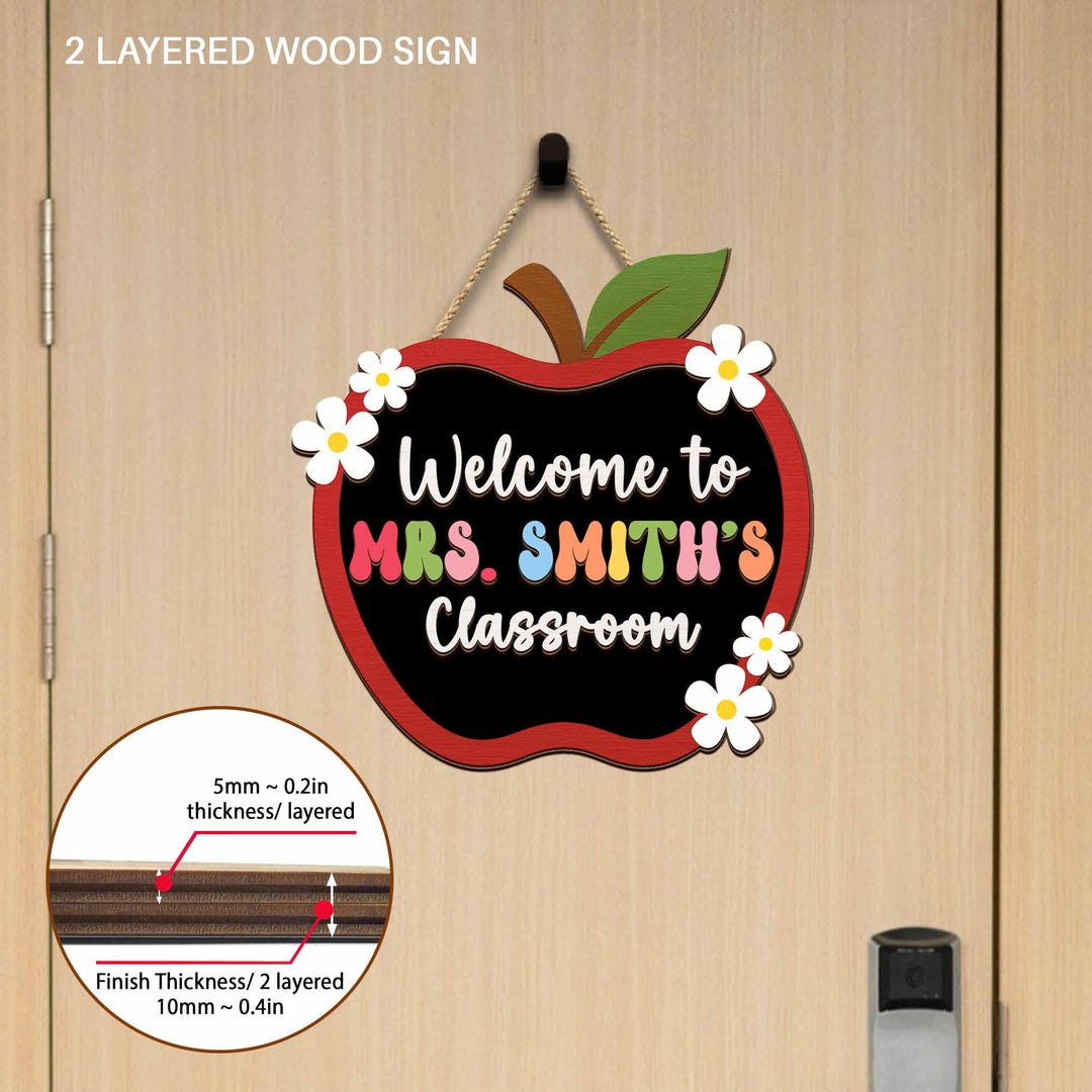 Personalized Teacher 3D Groovy Classroom Door Hanger, Teacher ...