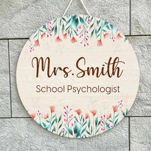 School Psychologist Door Sign, Personalized School Psychologist Door ...