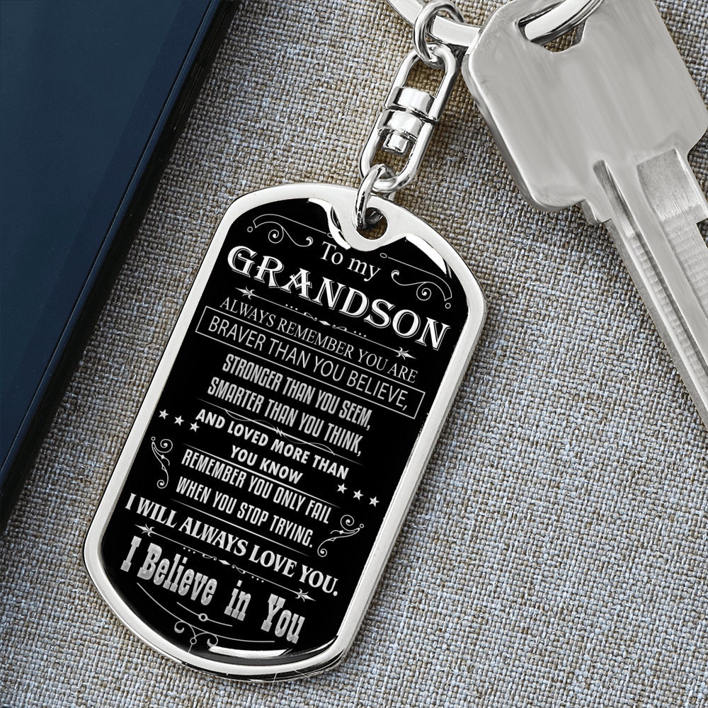 Customized Grandson Keychain Gift From Grandma Nana Grandpa ...