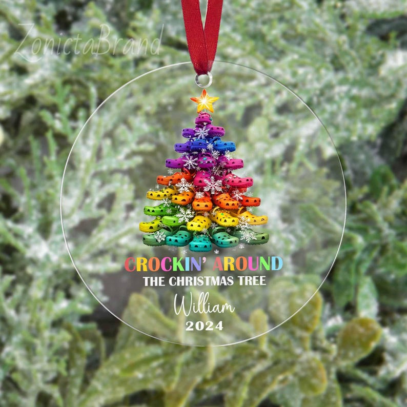Crocin' Around the Christmas Tree Ornament, Personalized Crocs Lover ...