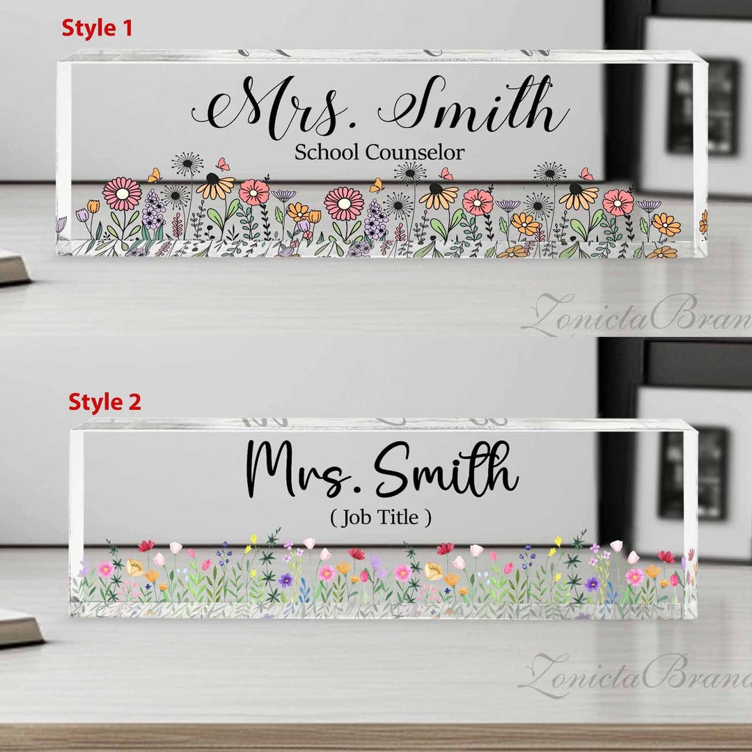 Custom Name Plate Desk Gift for School Counselor, Teacher Office Decor ...