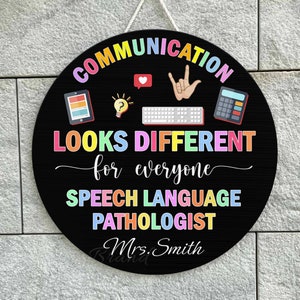 Communication Looks Different for Everyone Wooden Sign, Custom Speech ...