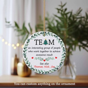 Personalized Best Team Ever Ornament, Christmas Gift for the Best Team ...