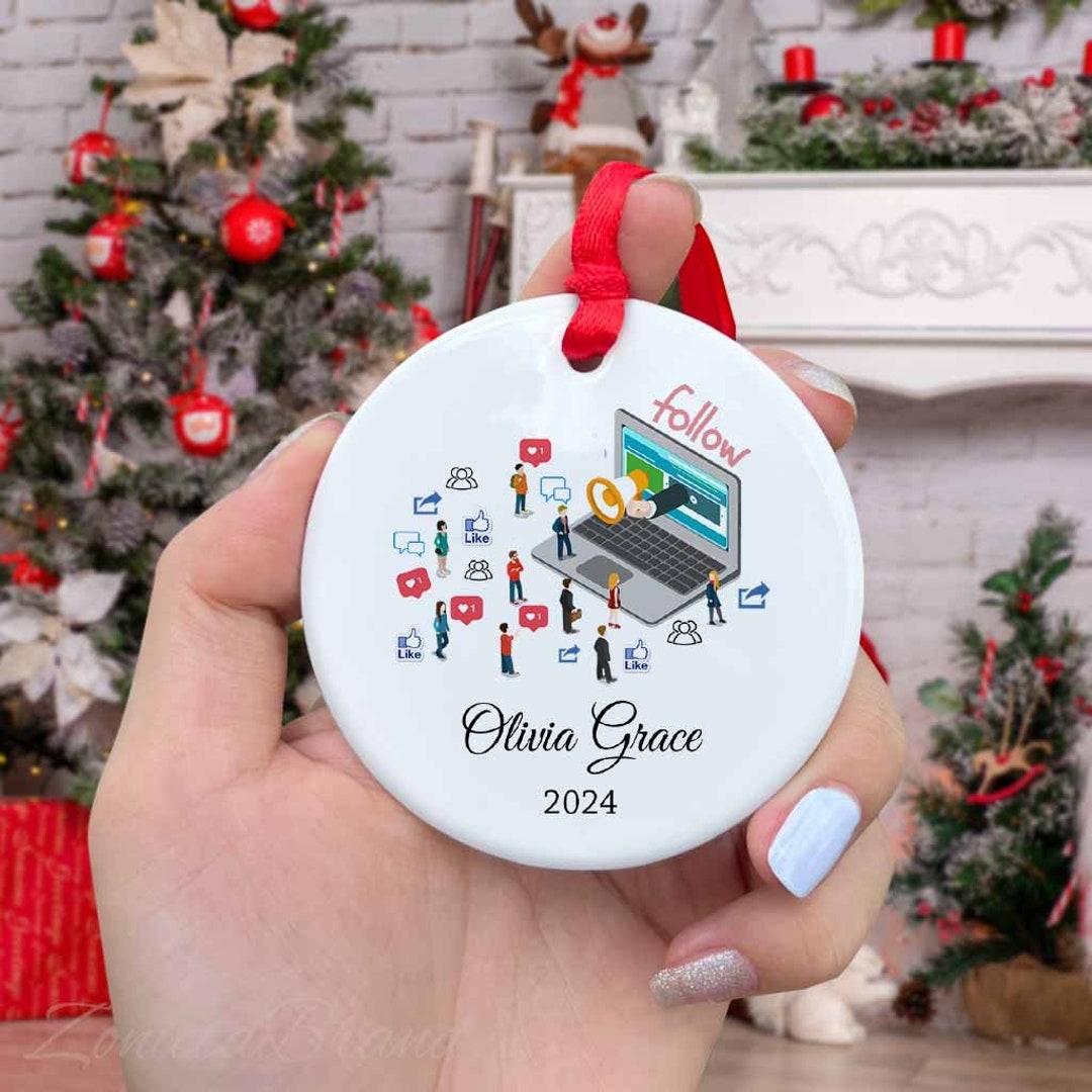 Personalized Influencer Christmas Ornament, Custom Christmas Gift for ...