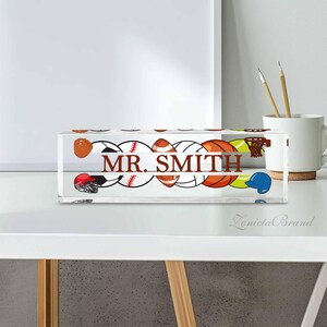 PE Teacher Desk Name Plate, Custom Coach Name Plate for Desk, Physical ...