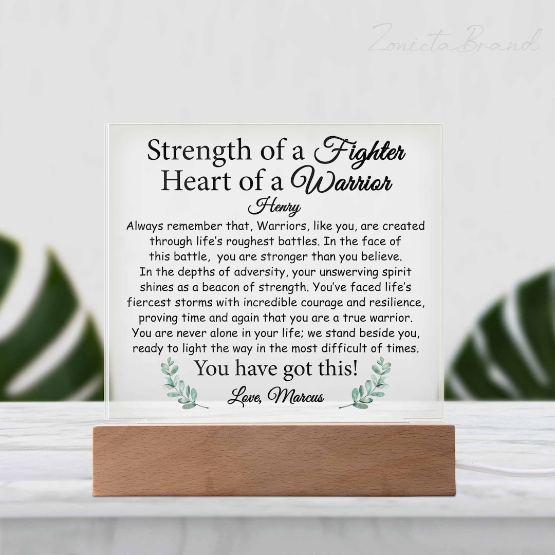 Strength of A Fighter Heart of A Warrior, Personalized Warrior Plaque ...